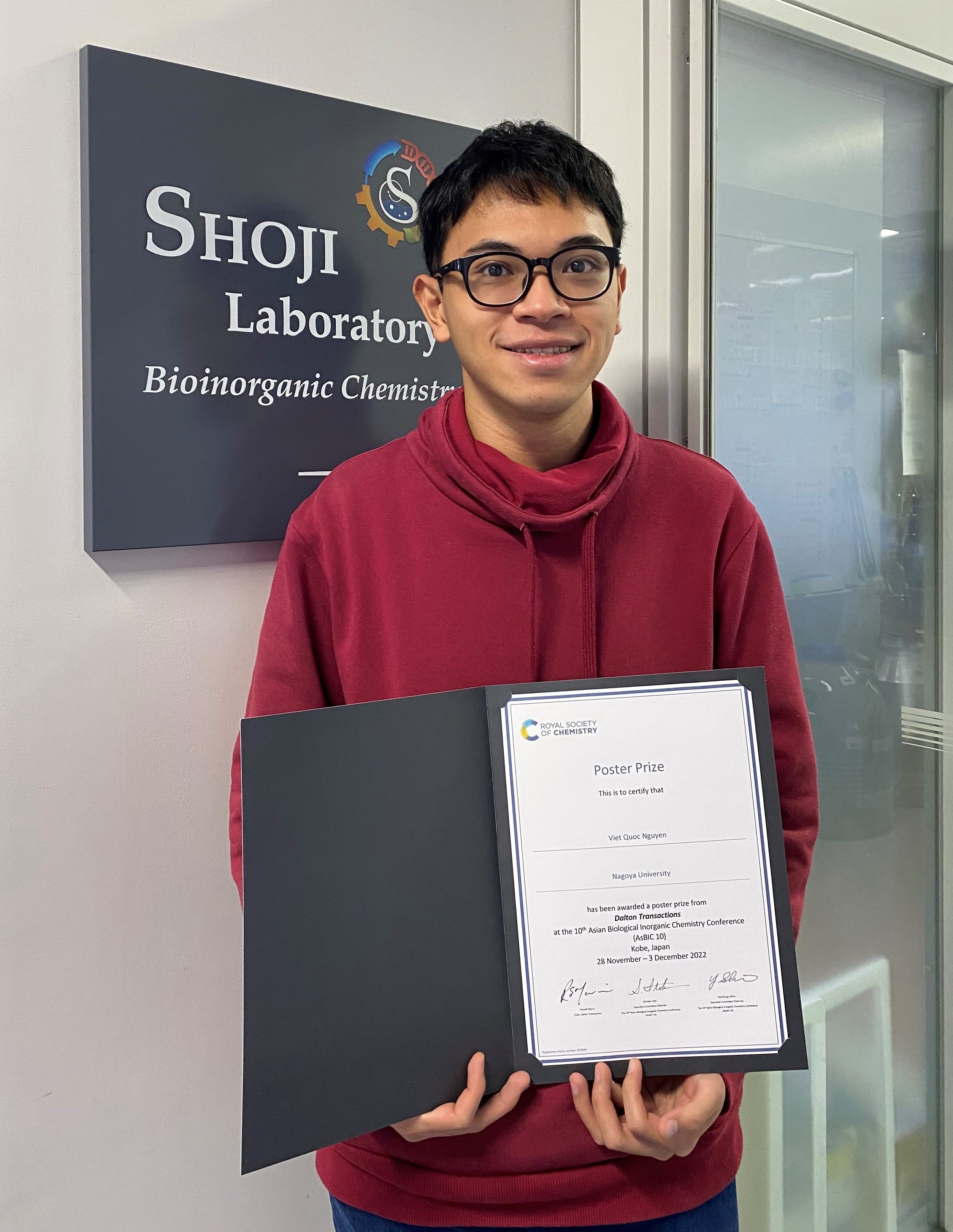 10th Asian Biological Inorganic Chemistry Conference RSC poster award ...